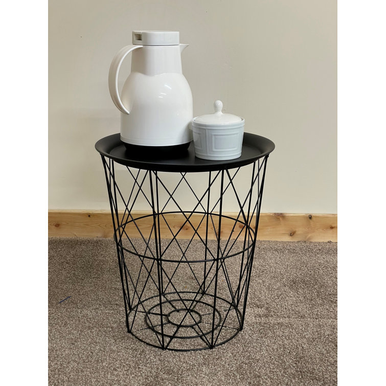 Hampton & Stewart METAL WIRE TABLE METAL TOP - BLACK MEDIUM | Wayfair.co.uk