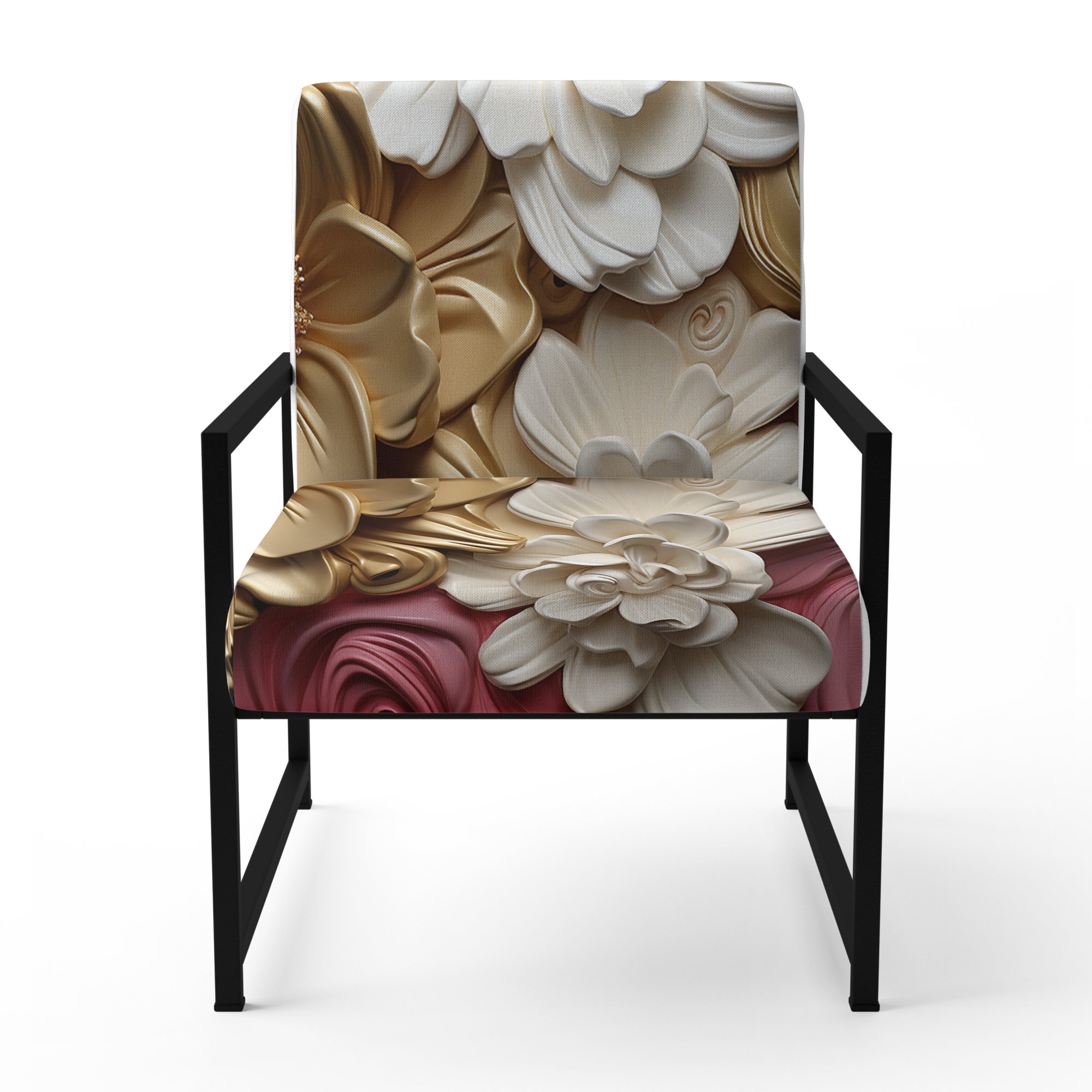 East Urban Home Dahlgreen - Upholstered Abstract Shapes Accent Arm ...