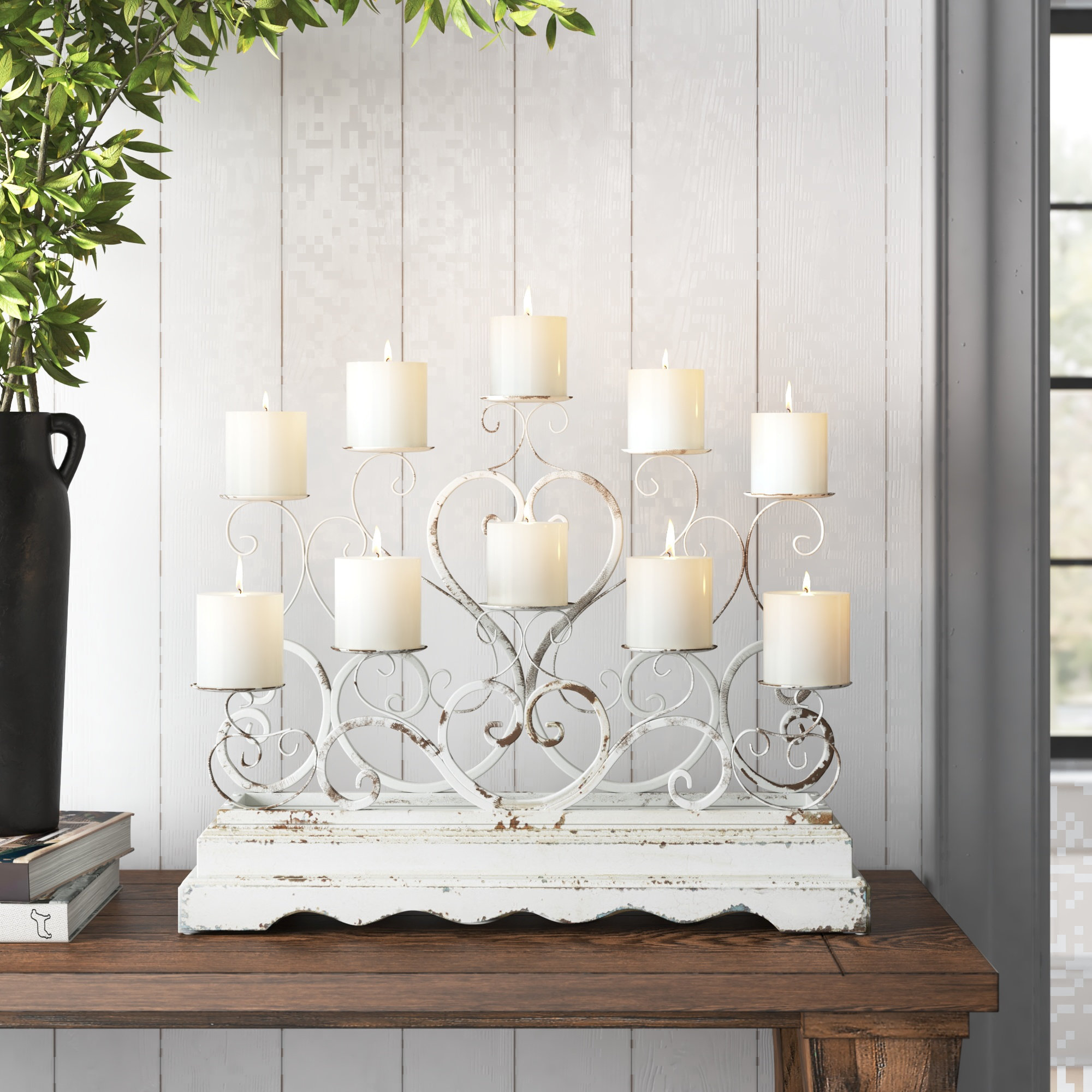 Laurel Foundry Modern Farmhouse® 18" Aluminum Tabletop Candelabra ...
