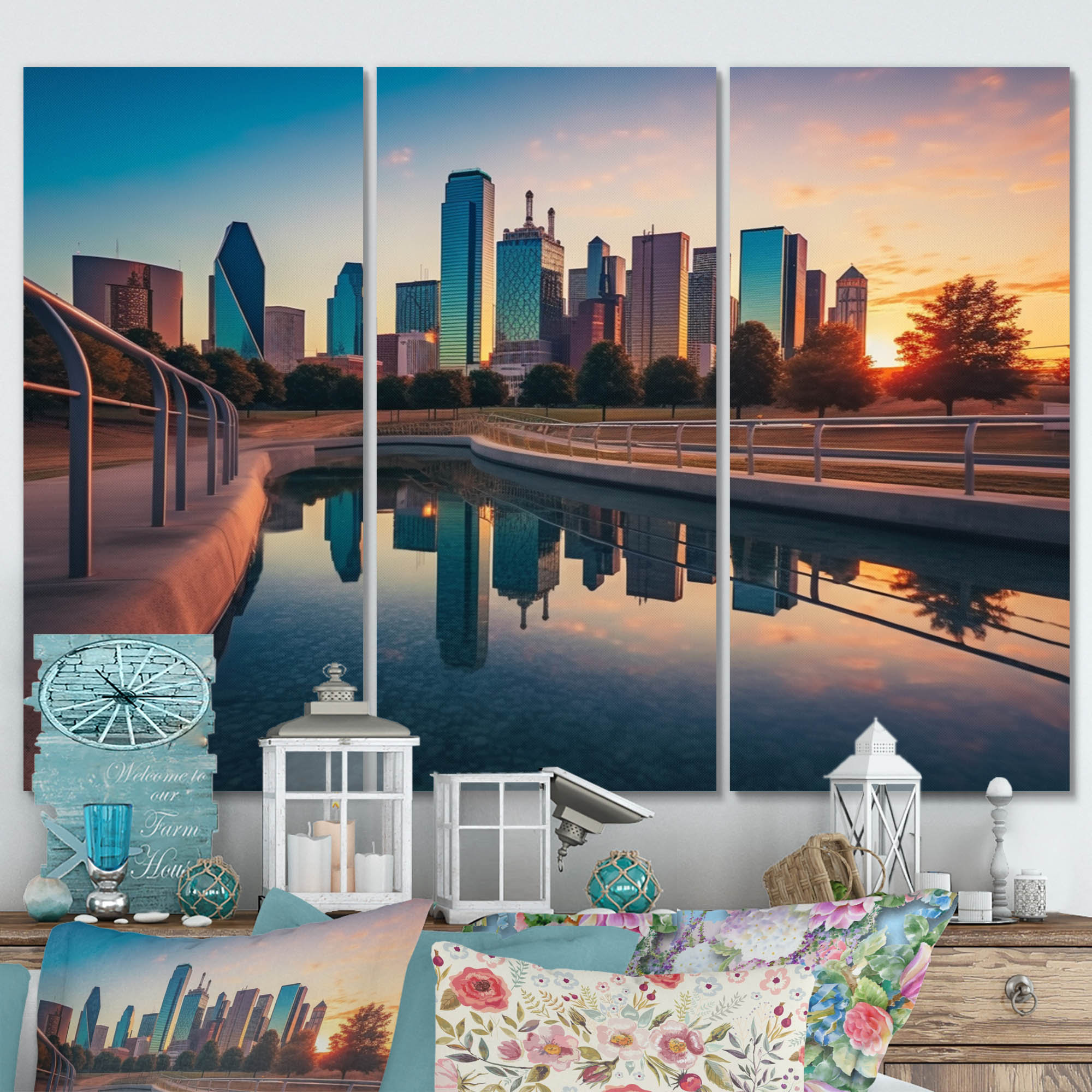 Ebern Designs Dallas Perspectives III - Dallas Canvas Wall Art Set ...