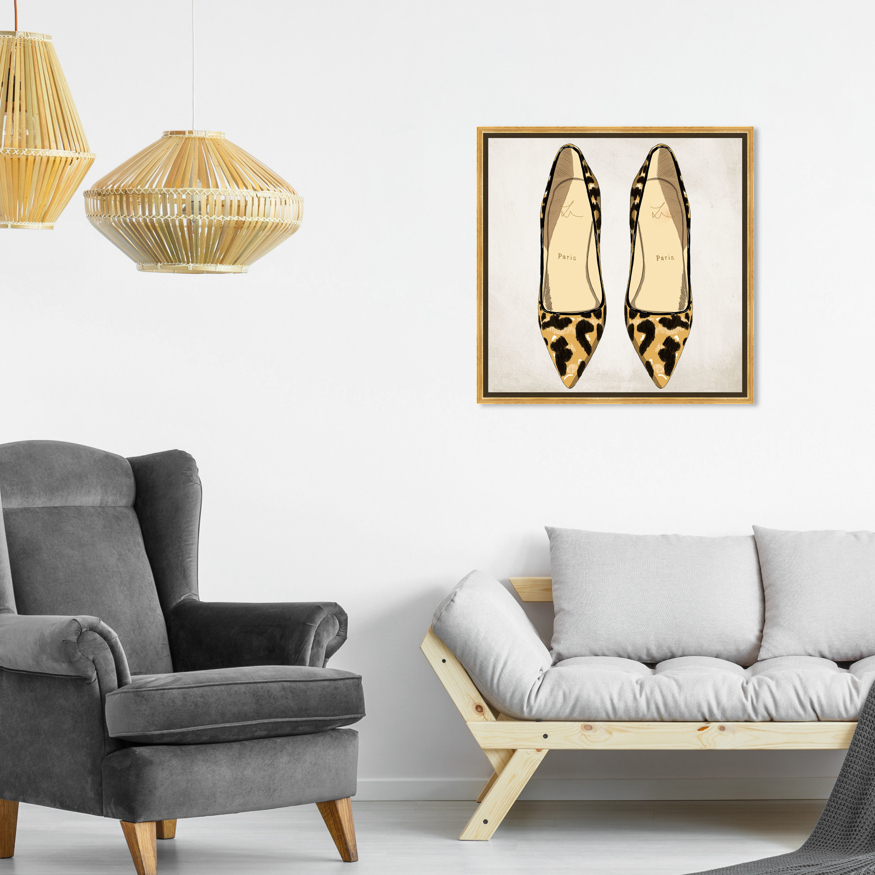 Oliver Gal Prints Spotted Pair, Paris Animal Print Modern White Canvas ...