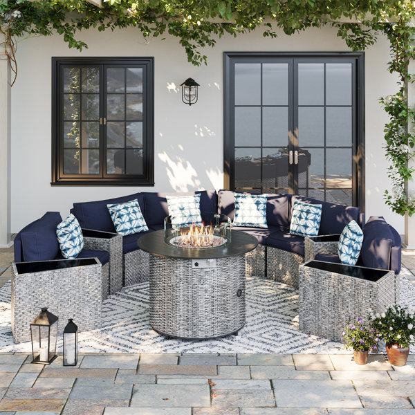 Latitude Run® 6 - Person Fully Assembled Curved Patio Conversation Set ...