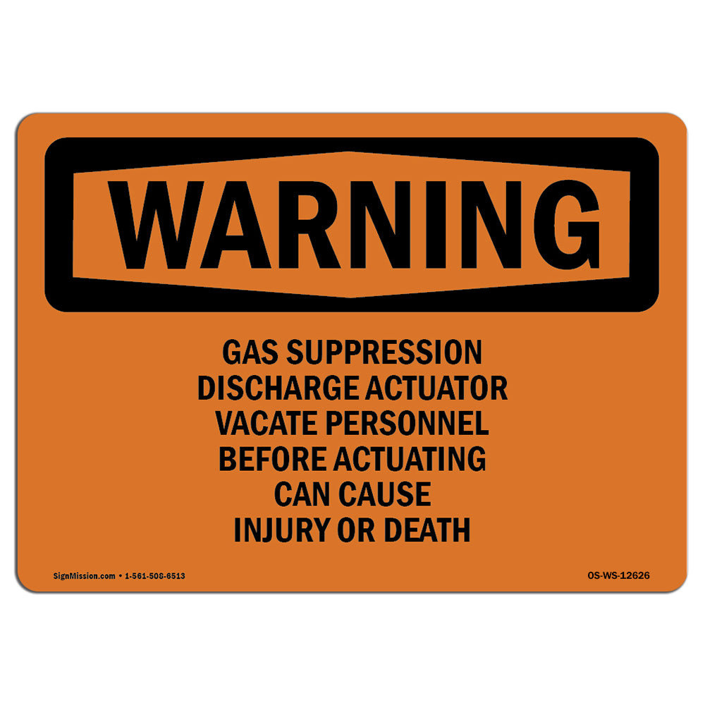 SignMission Gas Suppression Discharge Actuator Sign | Wayfair