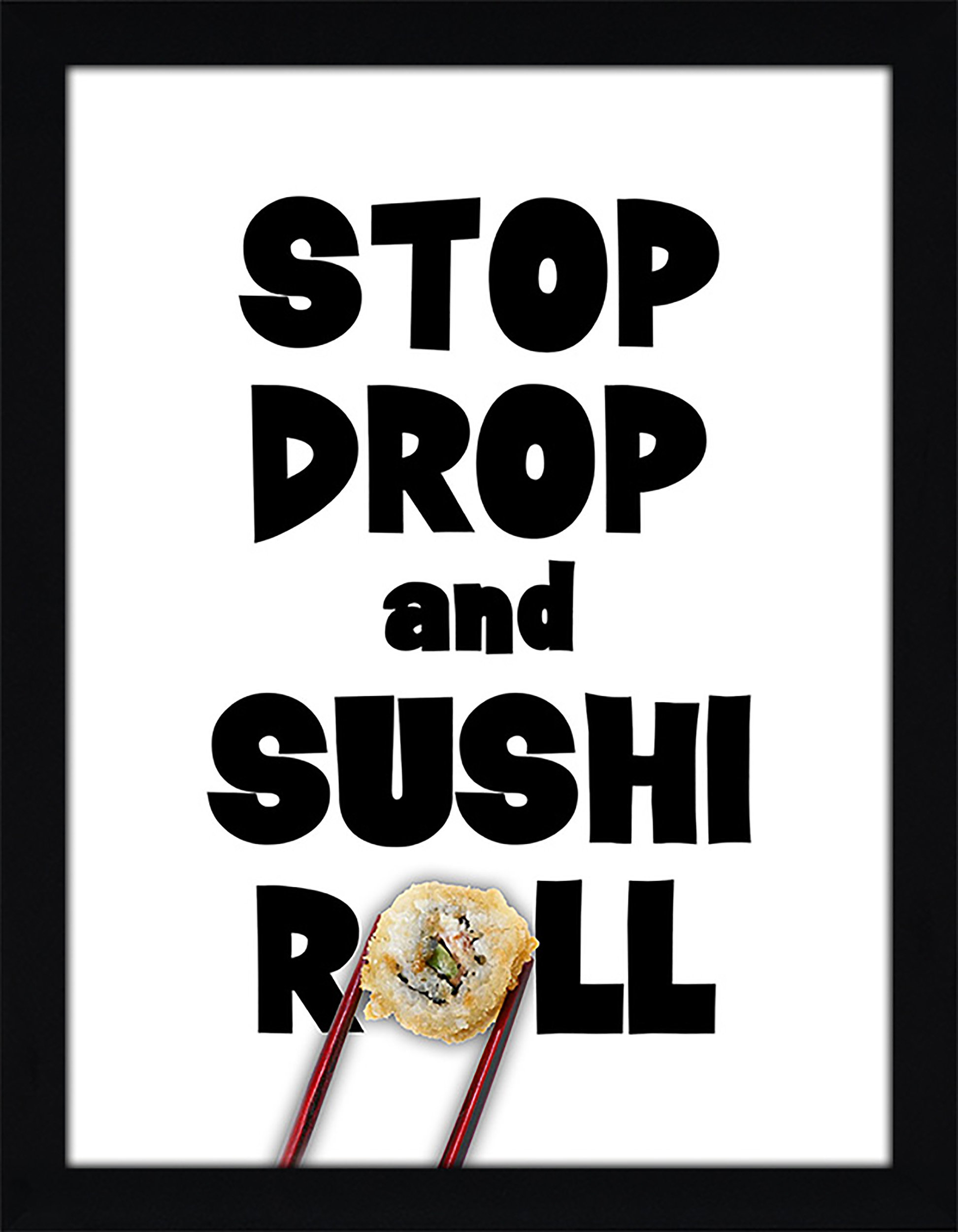 Picture Perfect International "Stop, Drop, Sushi Roll" Framed Textual ...
