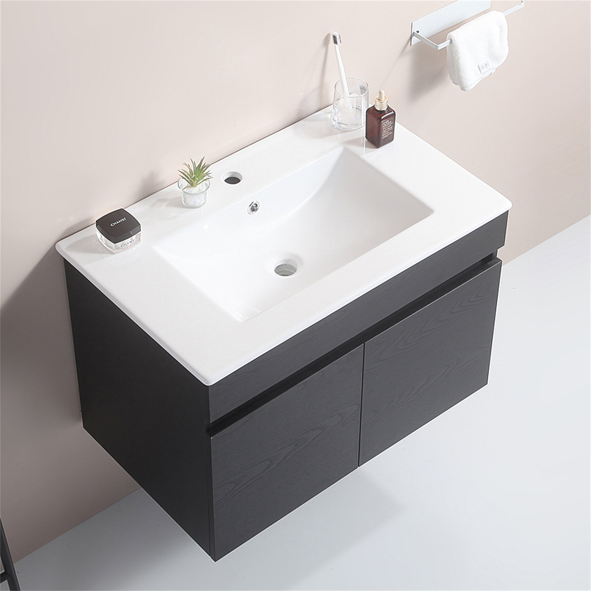 Hokku Designs Meuble-lavabo mural avec lavabo en céramique blanc Yessy ...