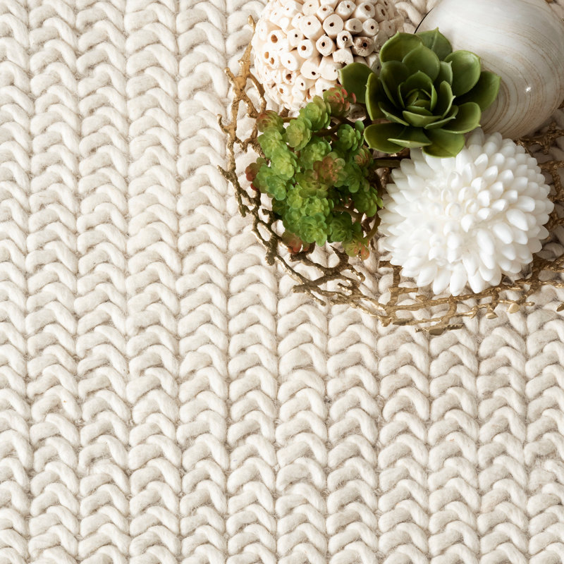 Gracie Oaks Sinclair Handmade Flatweave Wool Off White Rug & Reviews ...