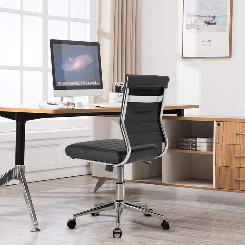 Ivy Bronx Amaiia Mid-Back Upholstered Armless Swivel Task Chair ...