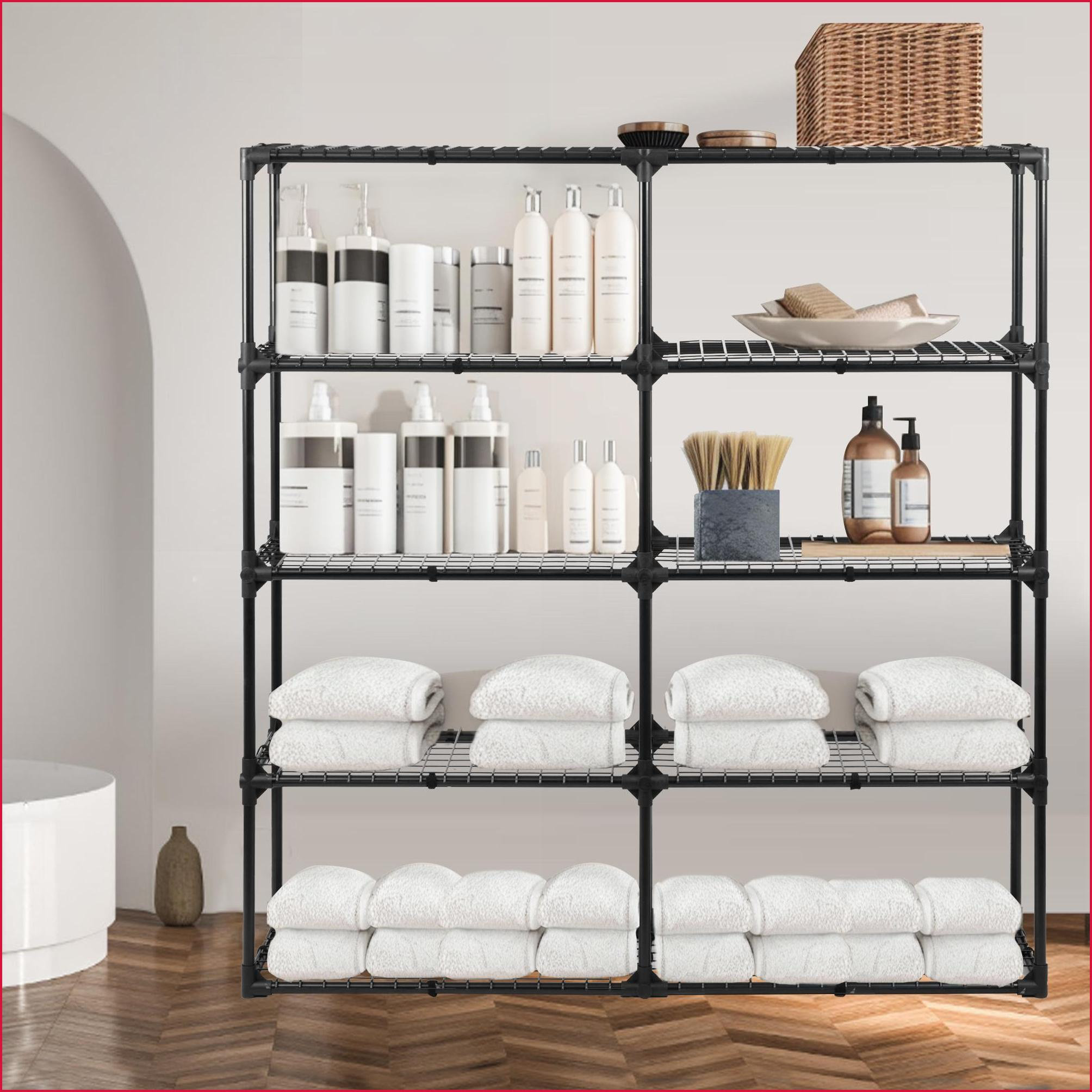 Latitude Run® 5-Shelf Wire Storage Racks 2-Pack, Heavy Duty Steel with ...