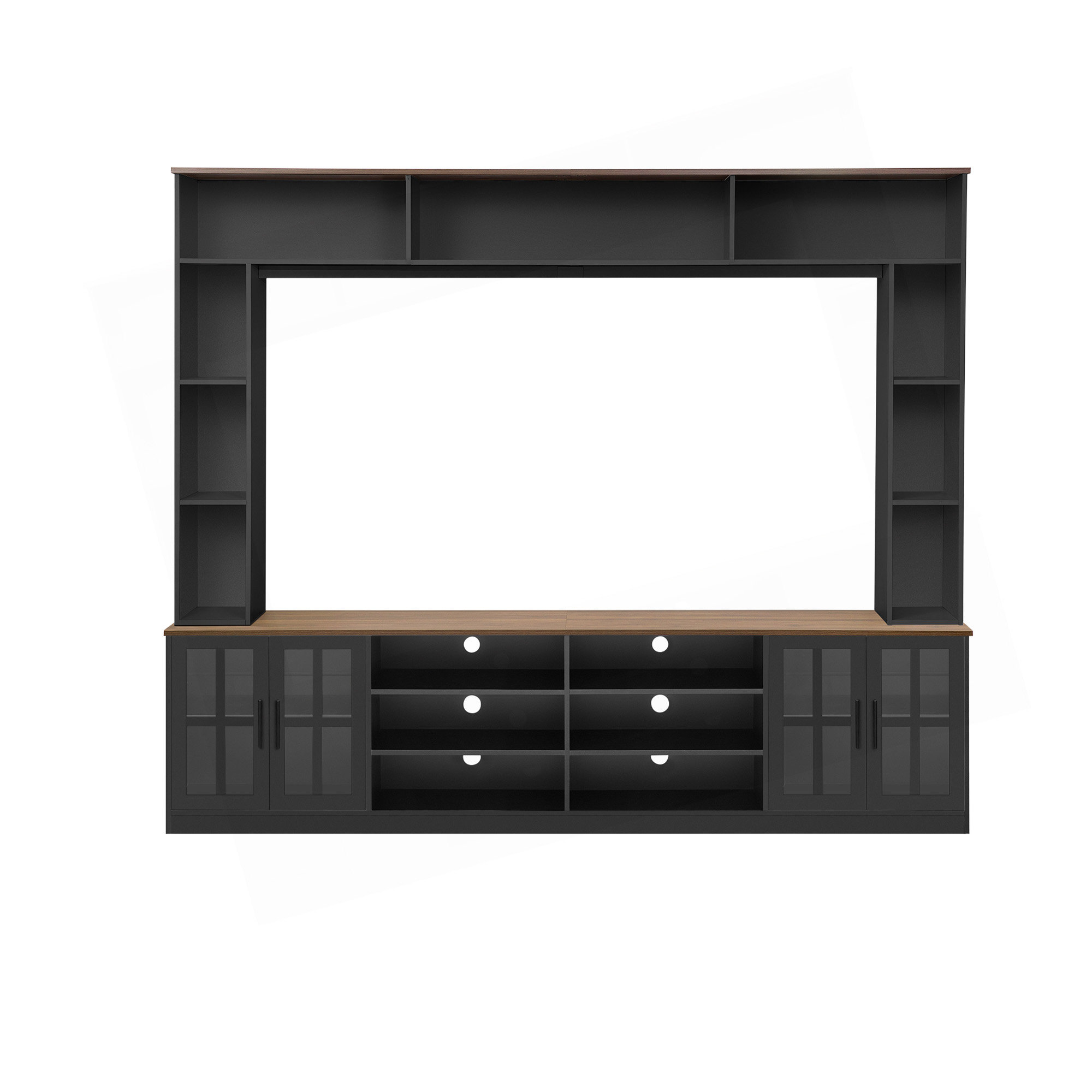 Corrigan Studio® Versatile Entertainment Center With Cabinets And Adjustable Shelves For Living ...