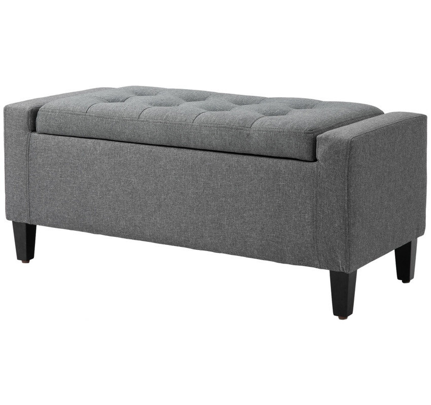 Latitude Run® 36" Linen Storage Ottoman Bench - Lift Top Design, Button ...