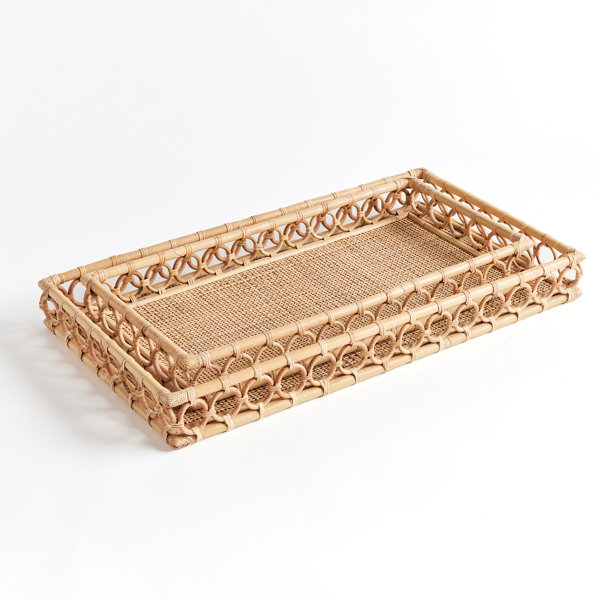 Birch Lane™ Jalisa Rattan Tray - Set of 2 | Wayfair