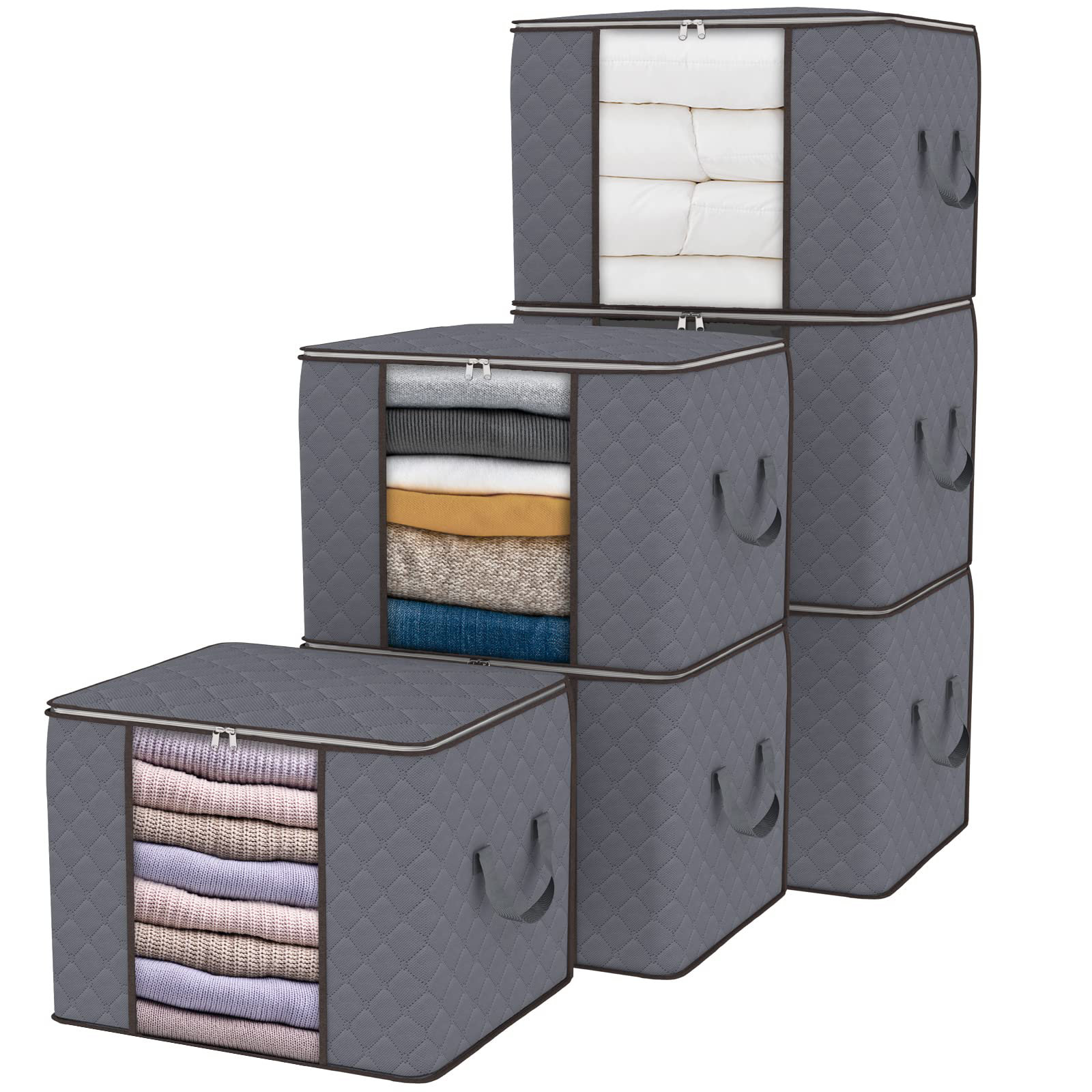 Latitude Run® Durable Foldable Storage Bags - Set of 6 (Grey) | Wayfair