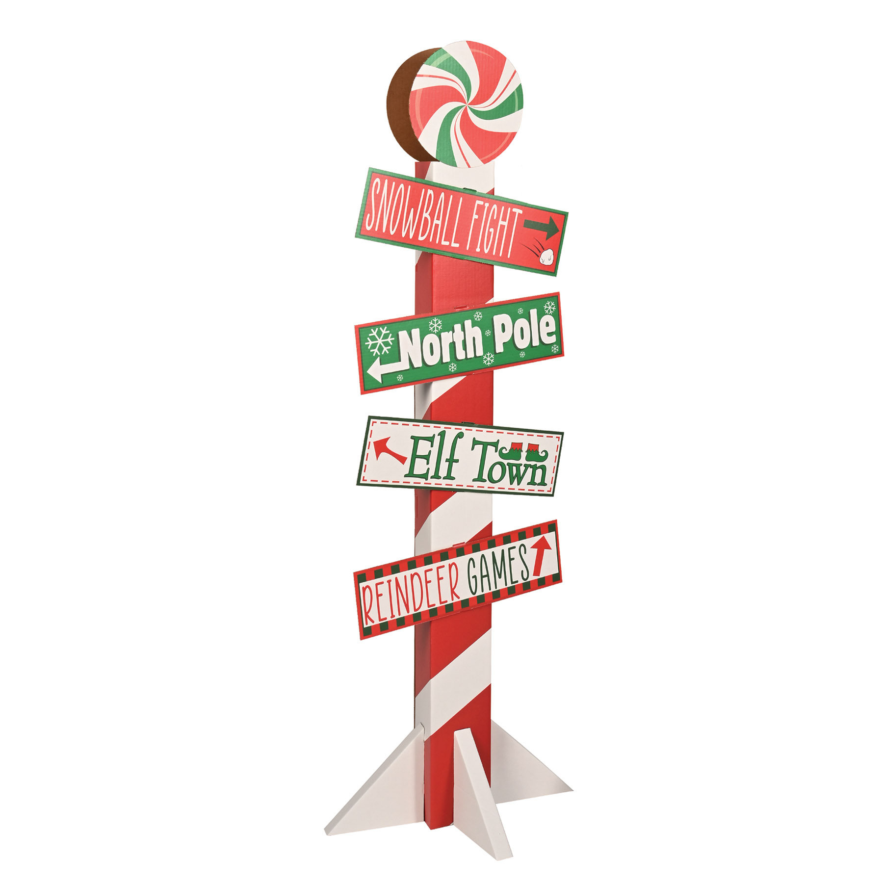 The Holiday Aisle® Christmas 3-D North Pole Directional Post Prop | Wayfair