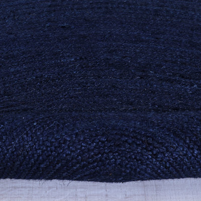 Latitude Run® Handwoven Jute Navy Area Rug & Reviews | Wayfair