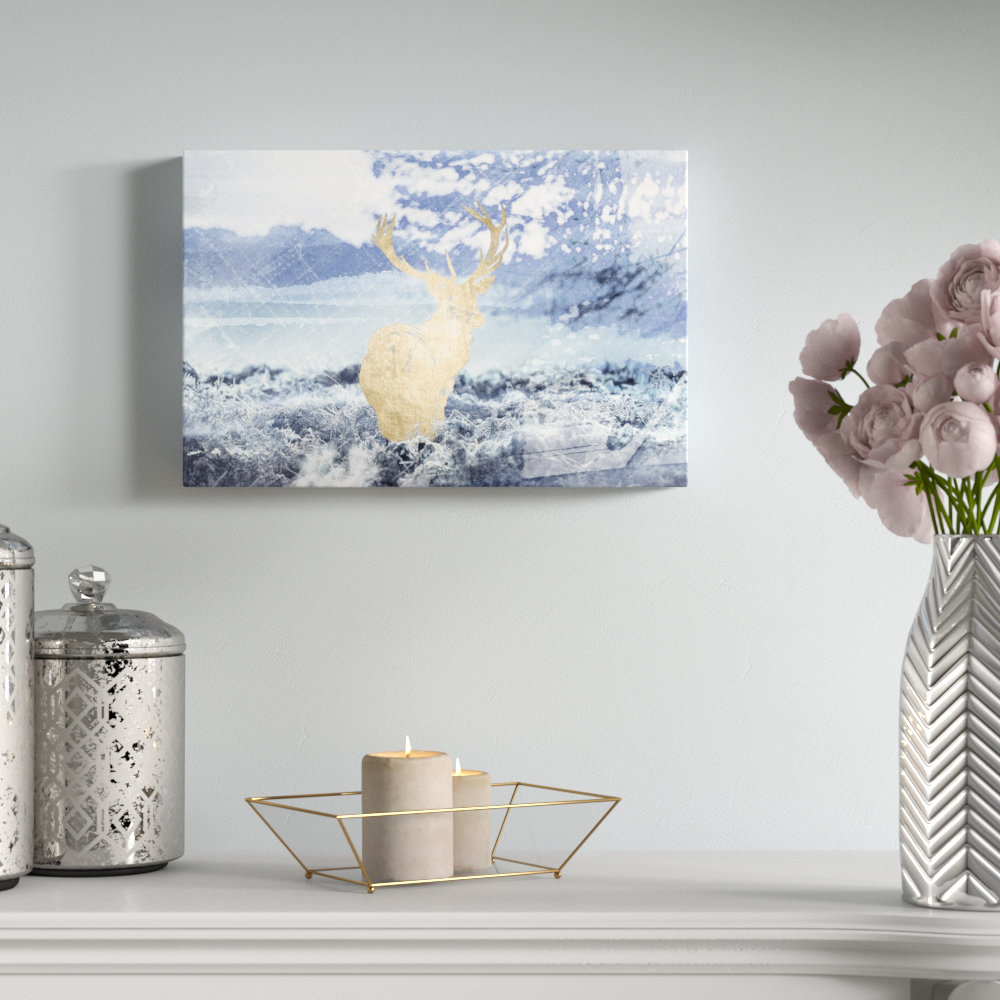 Millwood Pines Wild Golden Periwinkle Graphic Art on Canvas | Wayfair