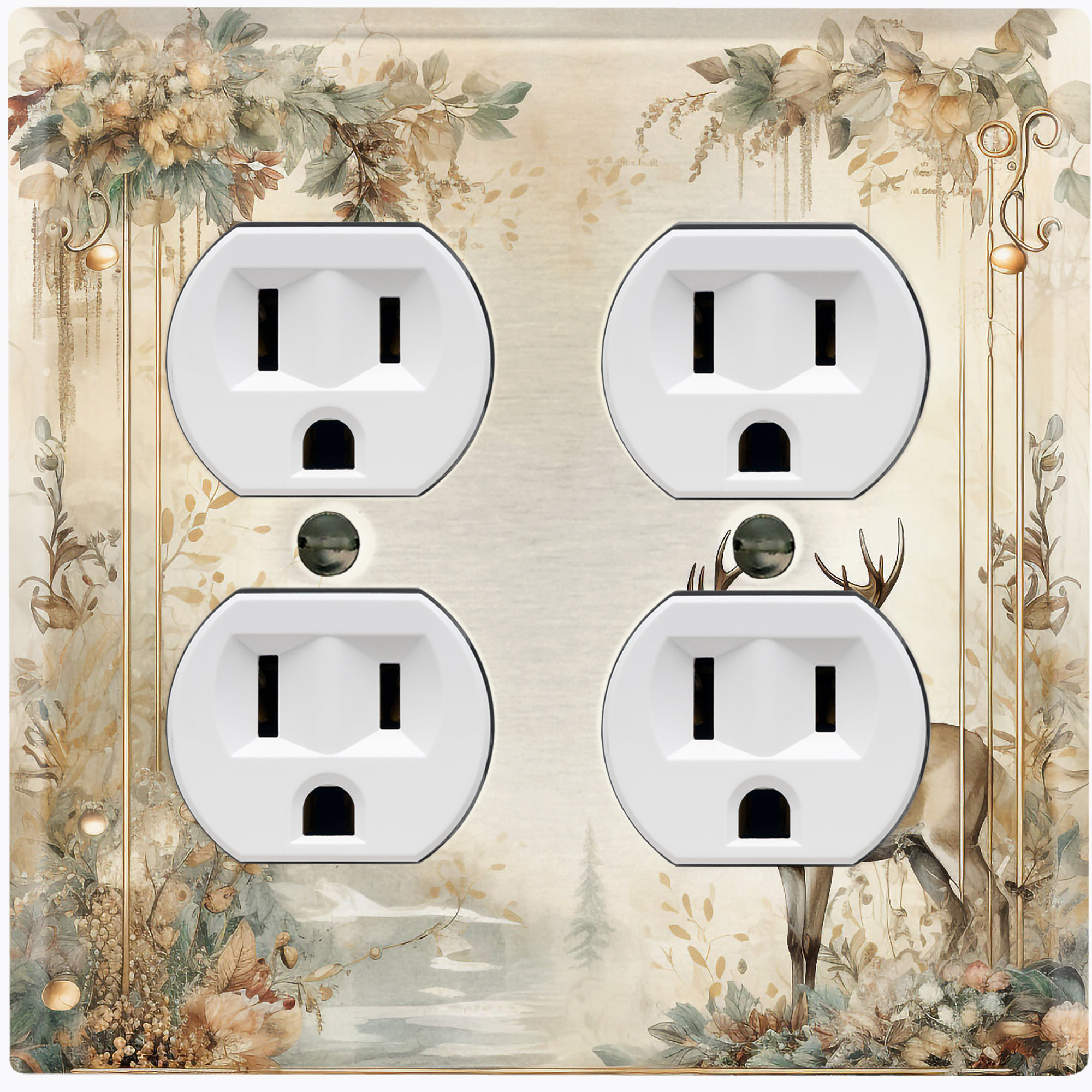 WorldAcc Nature Themed 2 - Gang Duplex Outlet Standard Wall Plate | Wayfair