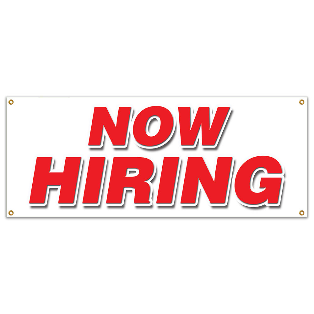 SignMission NOW HIRING BANNER SIGN Apply Inside Hiring Signs Employment ...