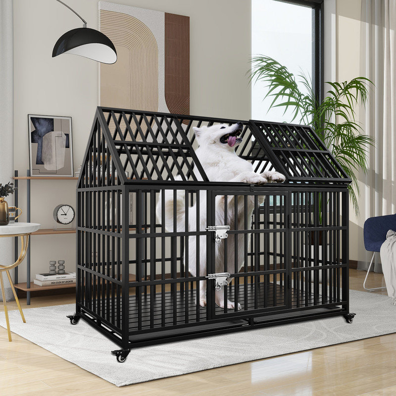 One Allium Way 54" Heavy Duty Dog Crate Large Dog cage Strong Metal Dog ...