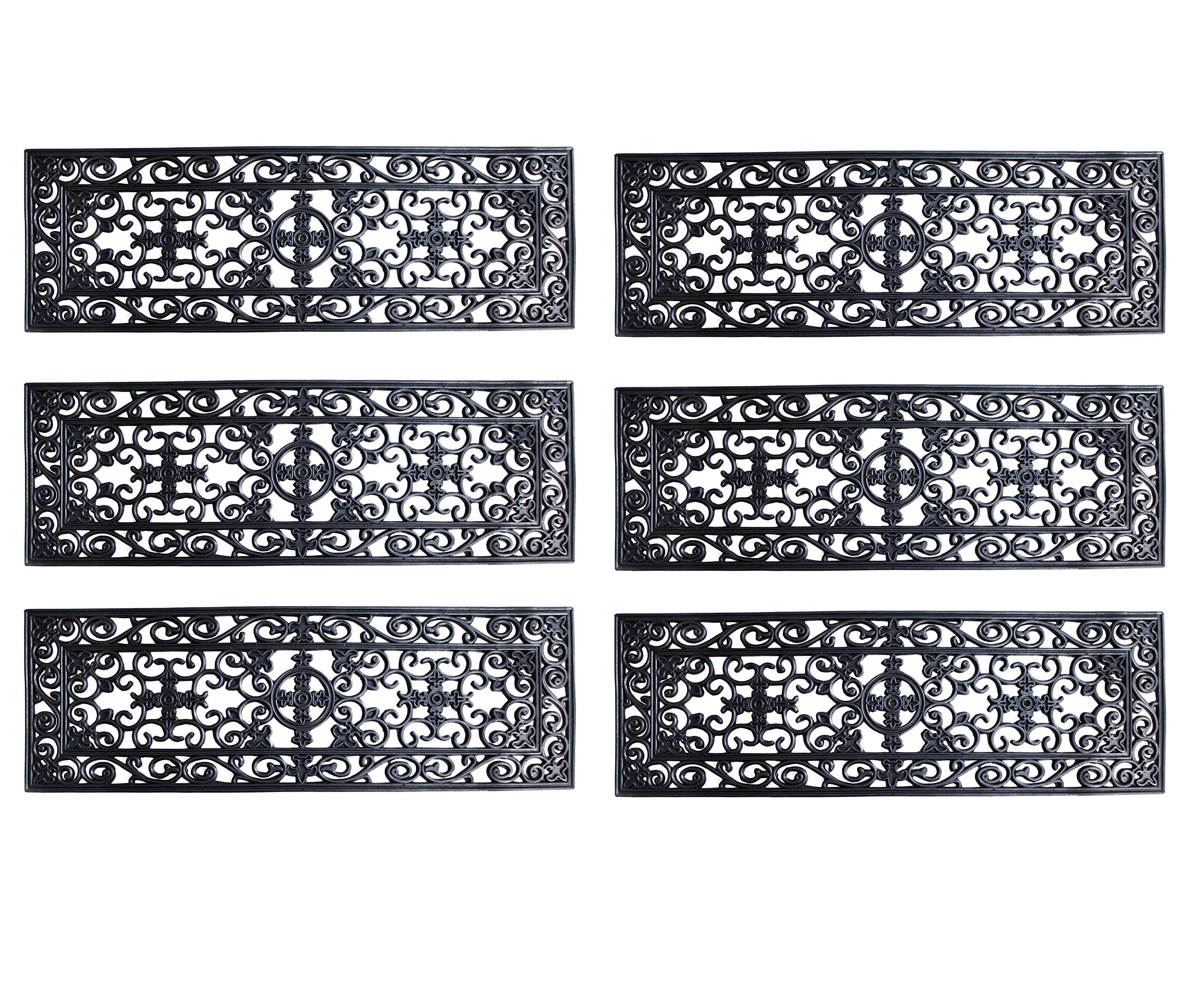 Canora Grey 6 Pack Staircase Step Treads - Rubber Indoor Outdoor Non ...