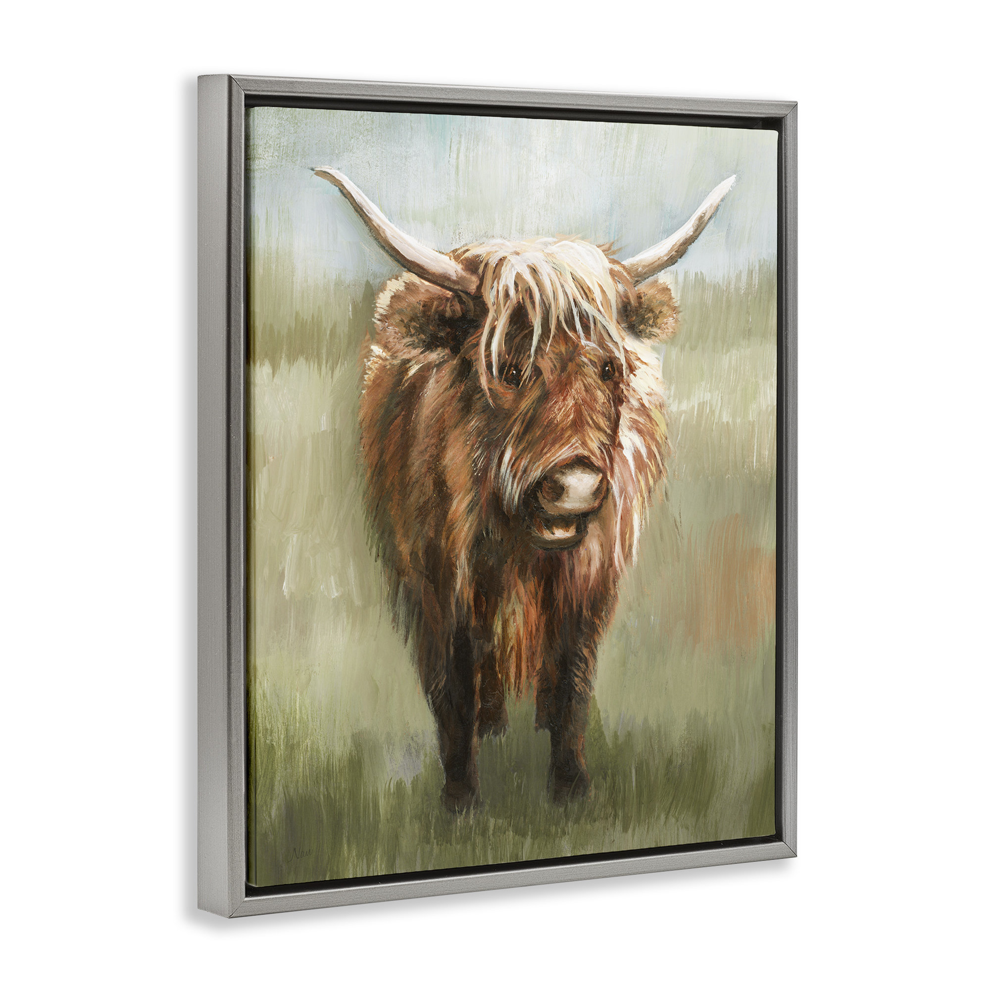 Union Rustic Highland Cattle Painting Canvas Wall Art by Nan | Wayfair