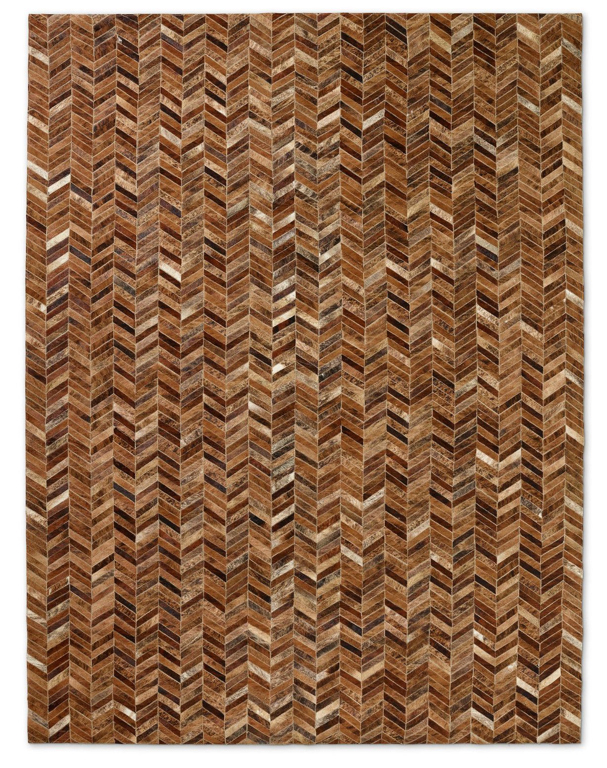 Cowhide Mall Atlas Chevron Handmade Cowhide Taupe/Beige/Grey Area Rug ...