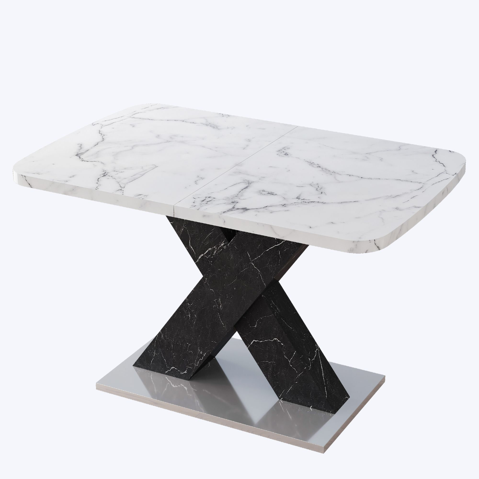 Brayden Studio® Square Expandable Dining Table, Metal Base Kitchen ...