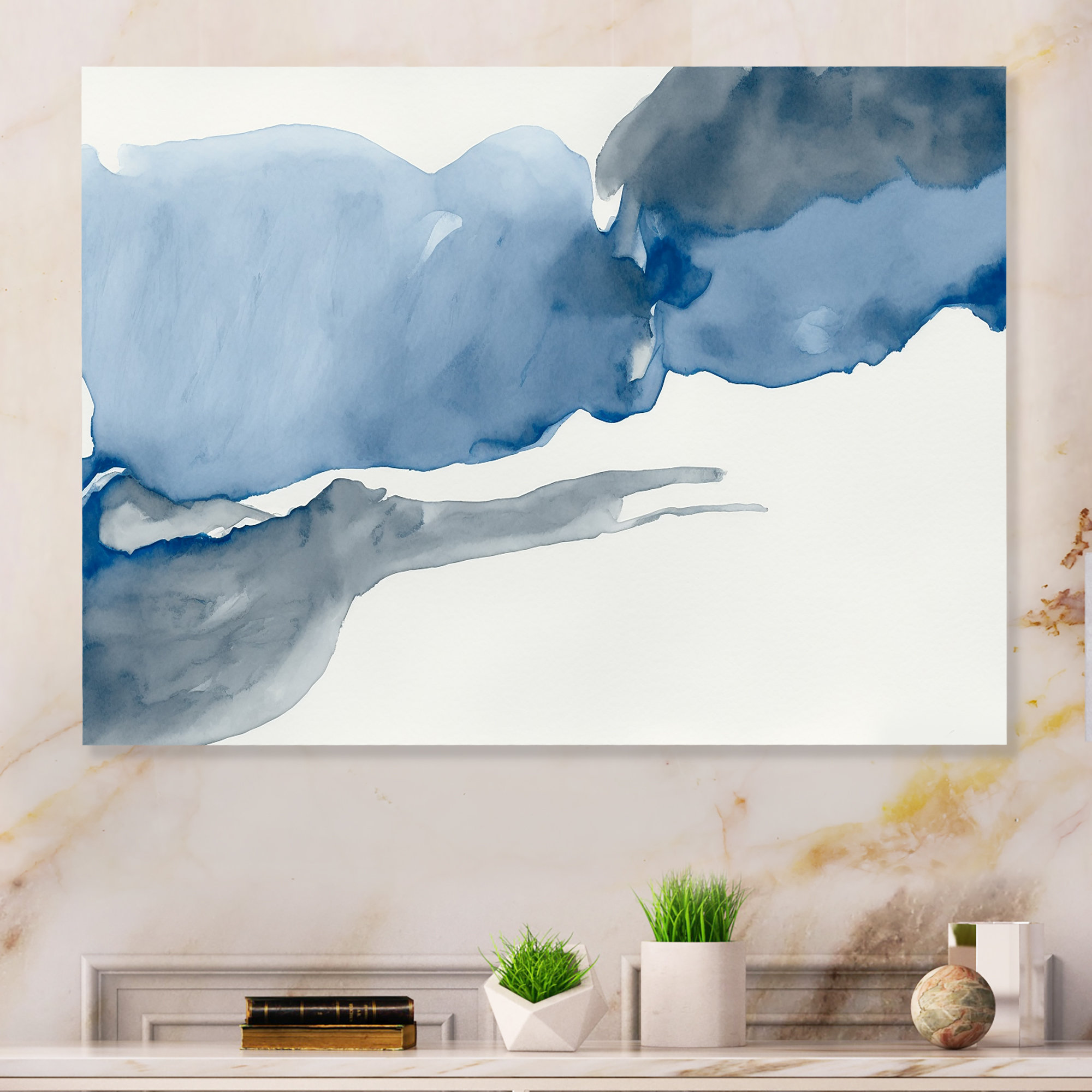 Ivy Bronx Feeling Honolulu Blue I - Abstract Liquid Ink Metal Wall ...