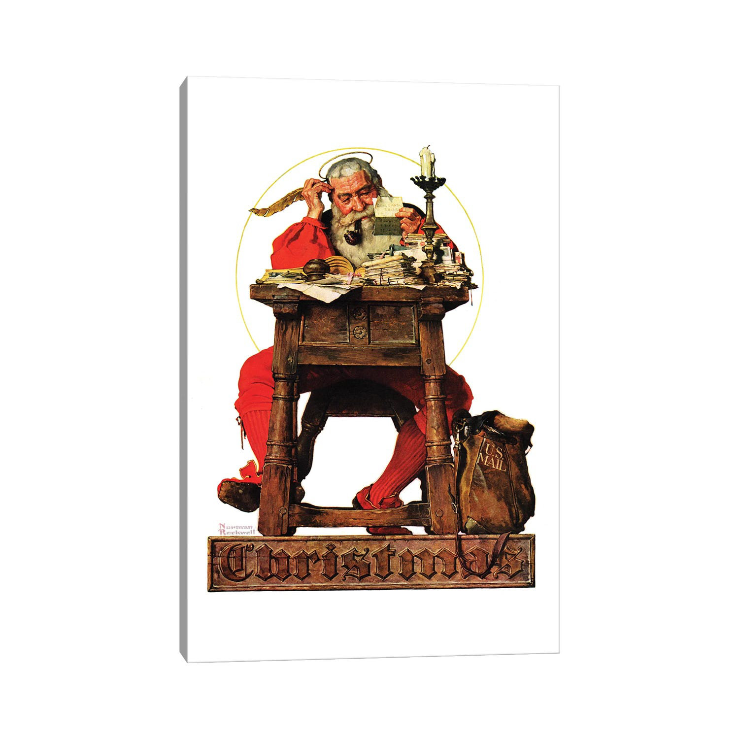 The Holiday Aisle® Santa At His Desk - Wall Art Print | Wayfair