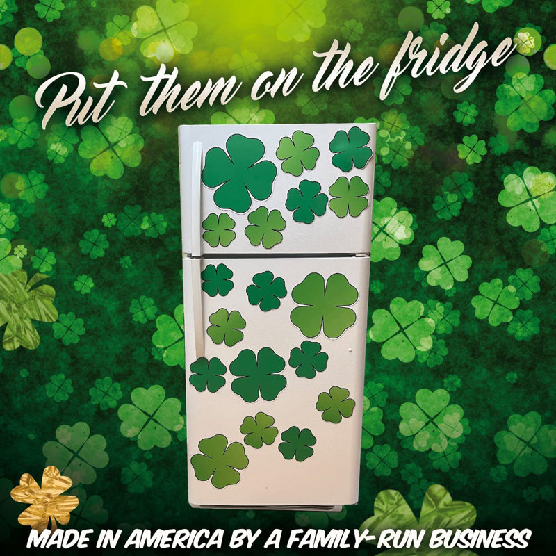 The Holiday Aisle® 18 St Patrick's Day Garage Magnets, Green Shamrocks ...