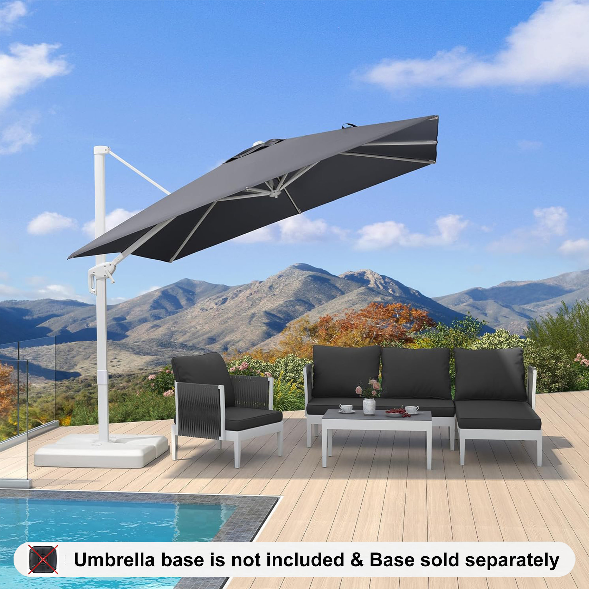 Arlmont & Co. Robinetta Outdoor White Pole 108'' Square Offset ...