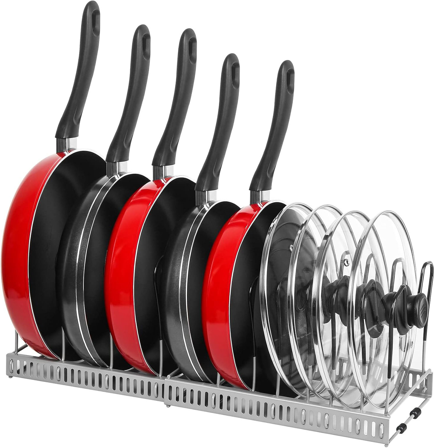 Prep & Savour Expandable Pot Organizer with 10 Adjustable Compartments ...