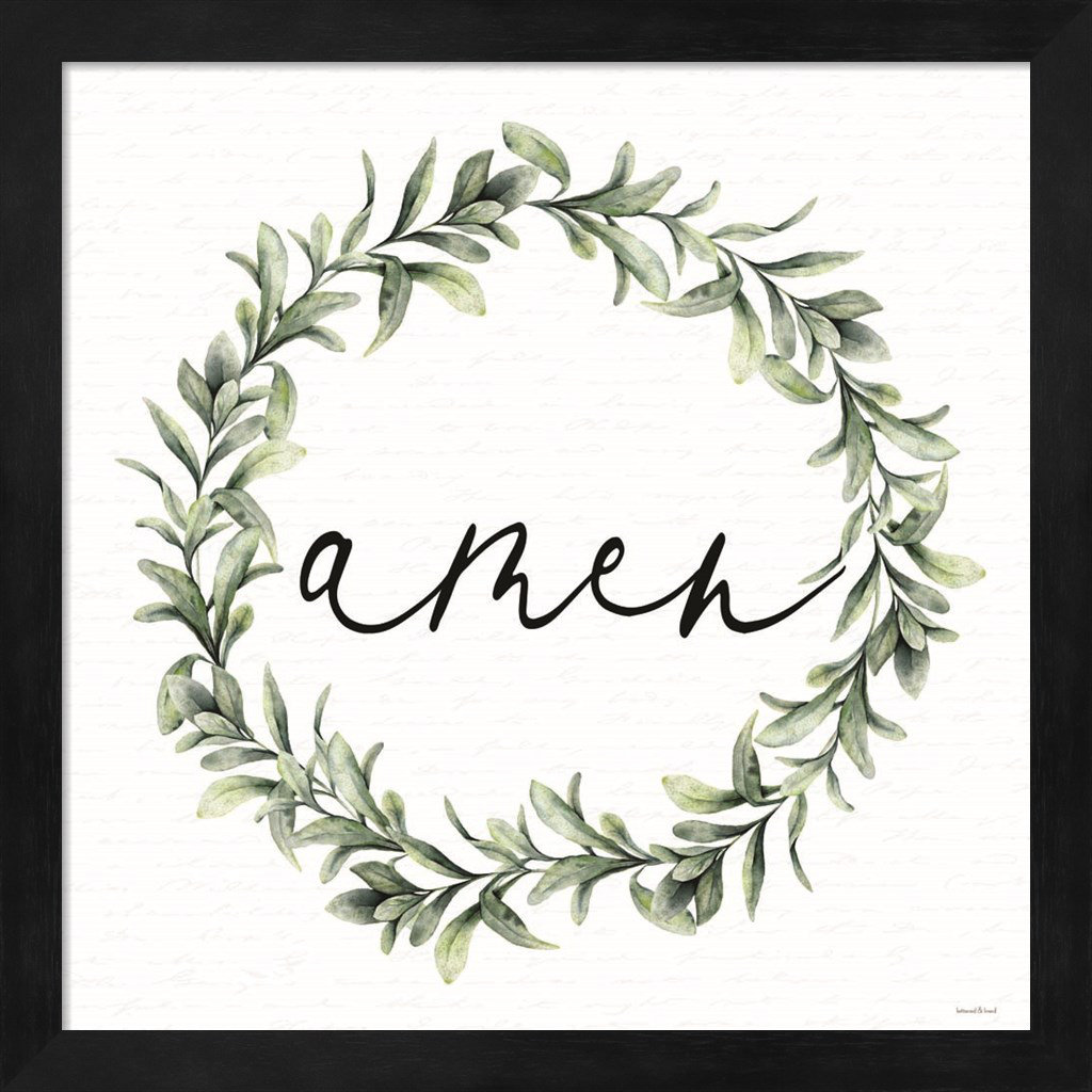 Trinx Amen Wreath by Lettered & Lined - Picture Frame Graphic Art | Wayfair