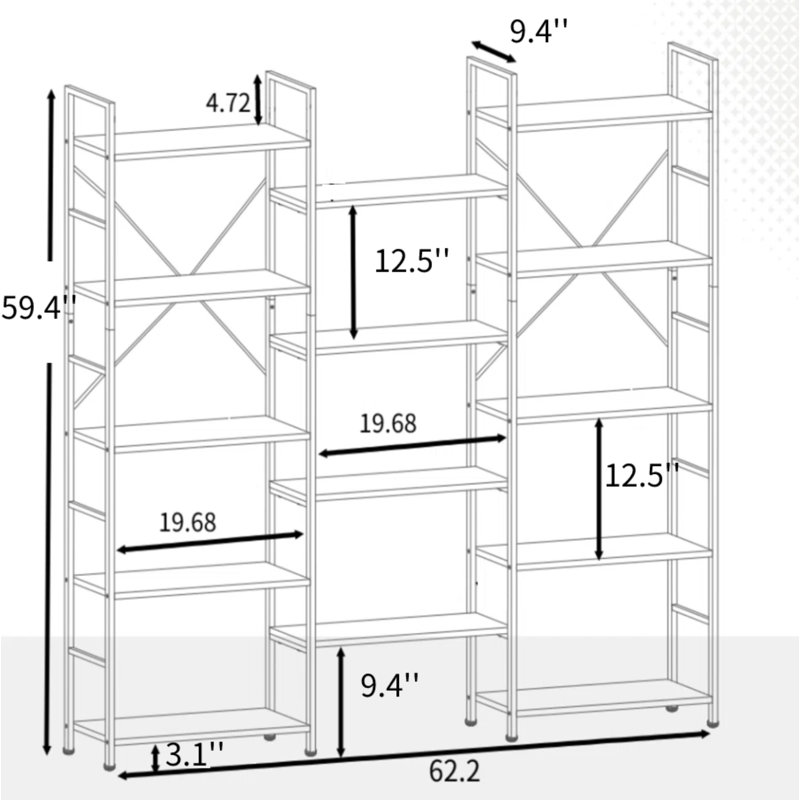 17 Stories Johnclif Steel Etagere Library Bookcase & Reviews | Wayfair