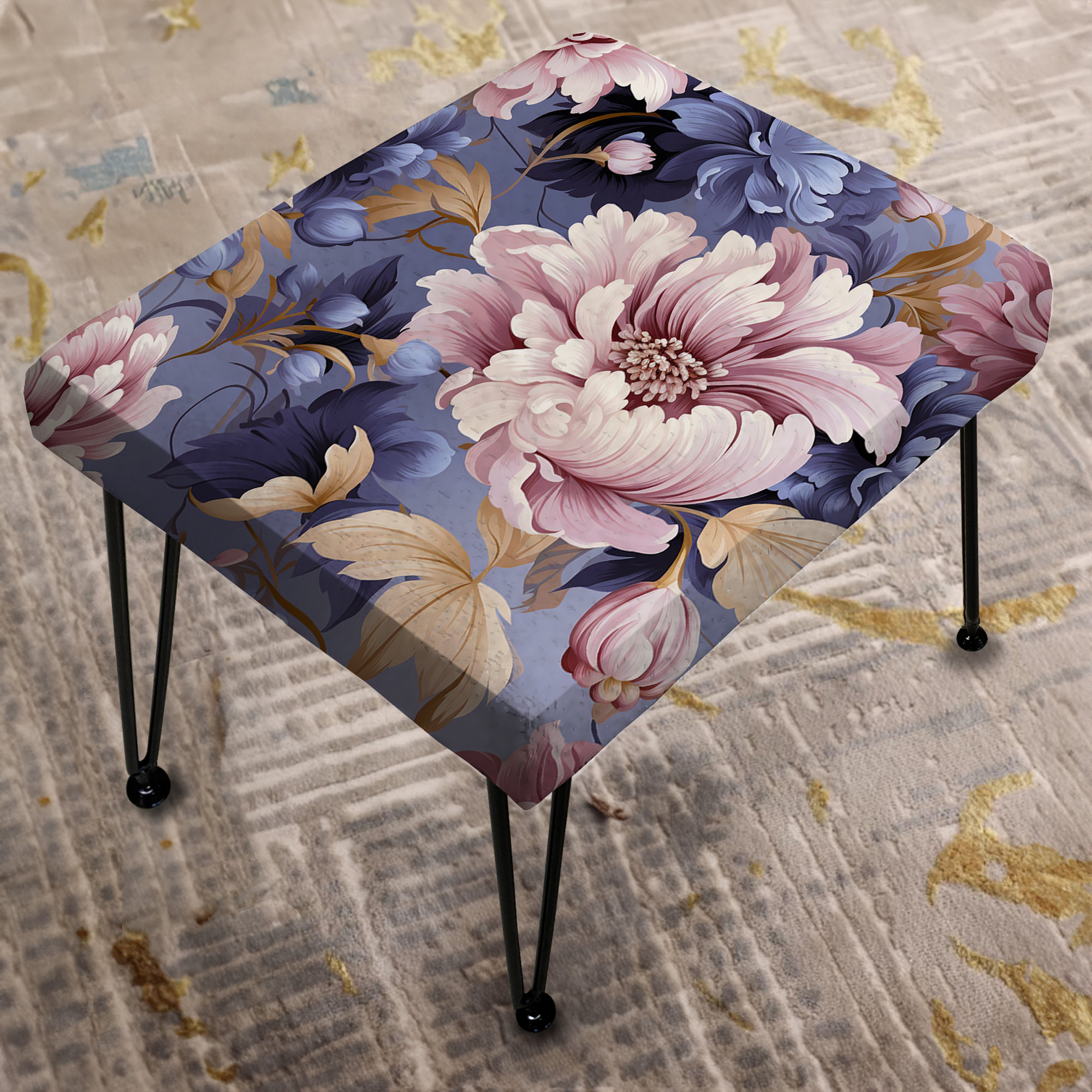 Design Art Purple And Pink Royal Damask Treasures - Damask Rectangle ...