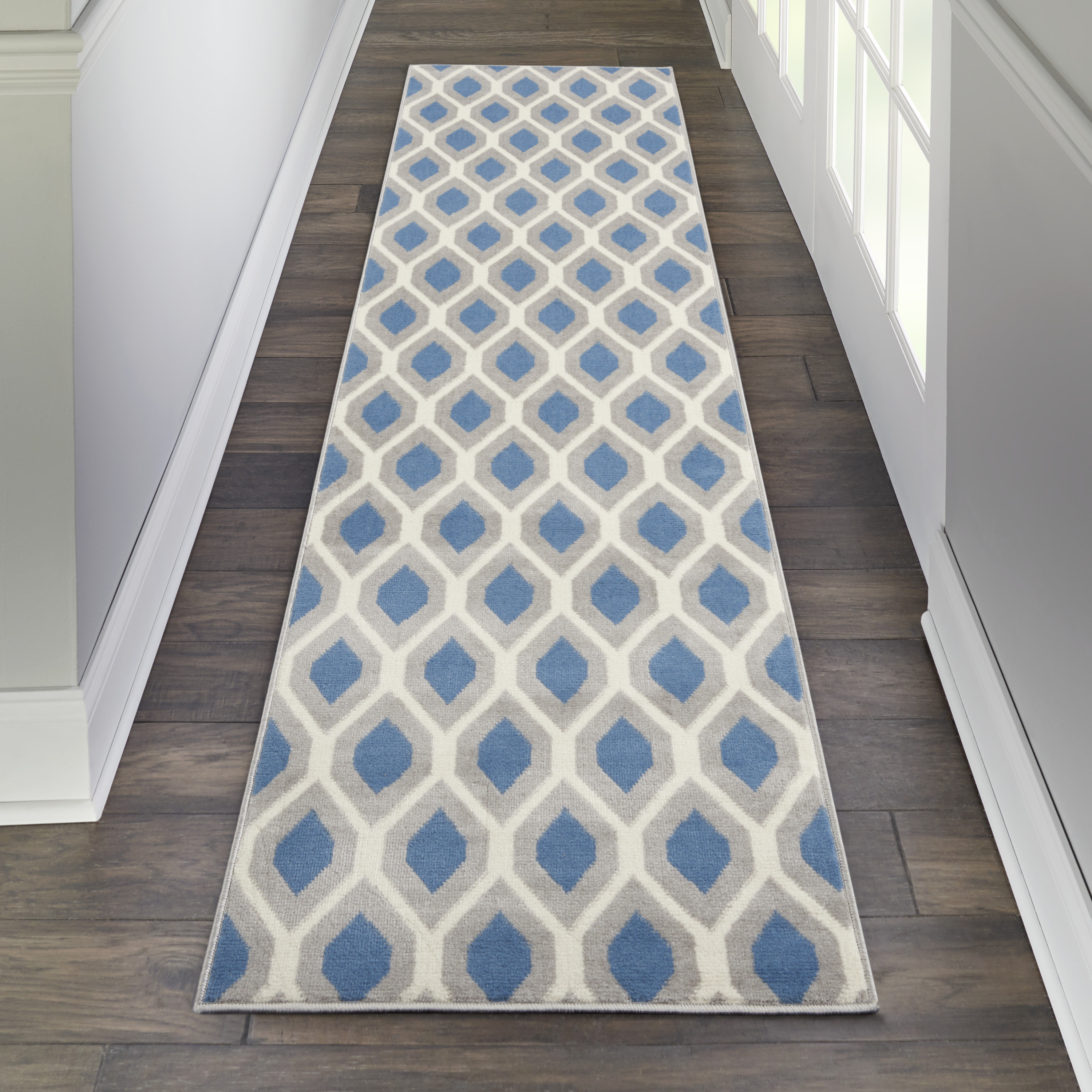 Corrigan Studio® Bo Contemporary Modern Blue Area Rug | Wayfair