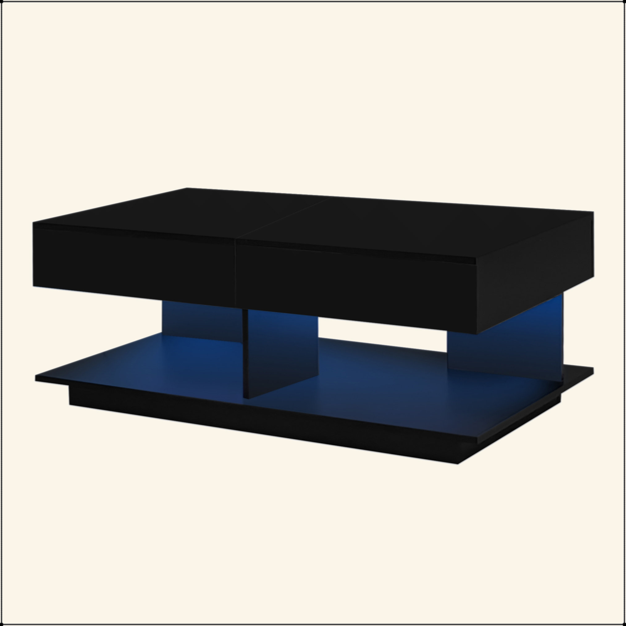 Ebern Designs 41.3''-76.7'' Extendable Coffee Table, Efficient Central ...