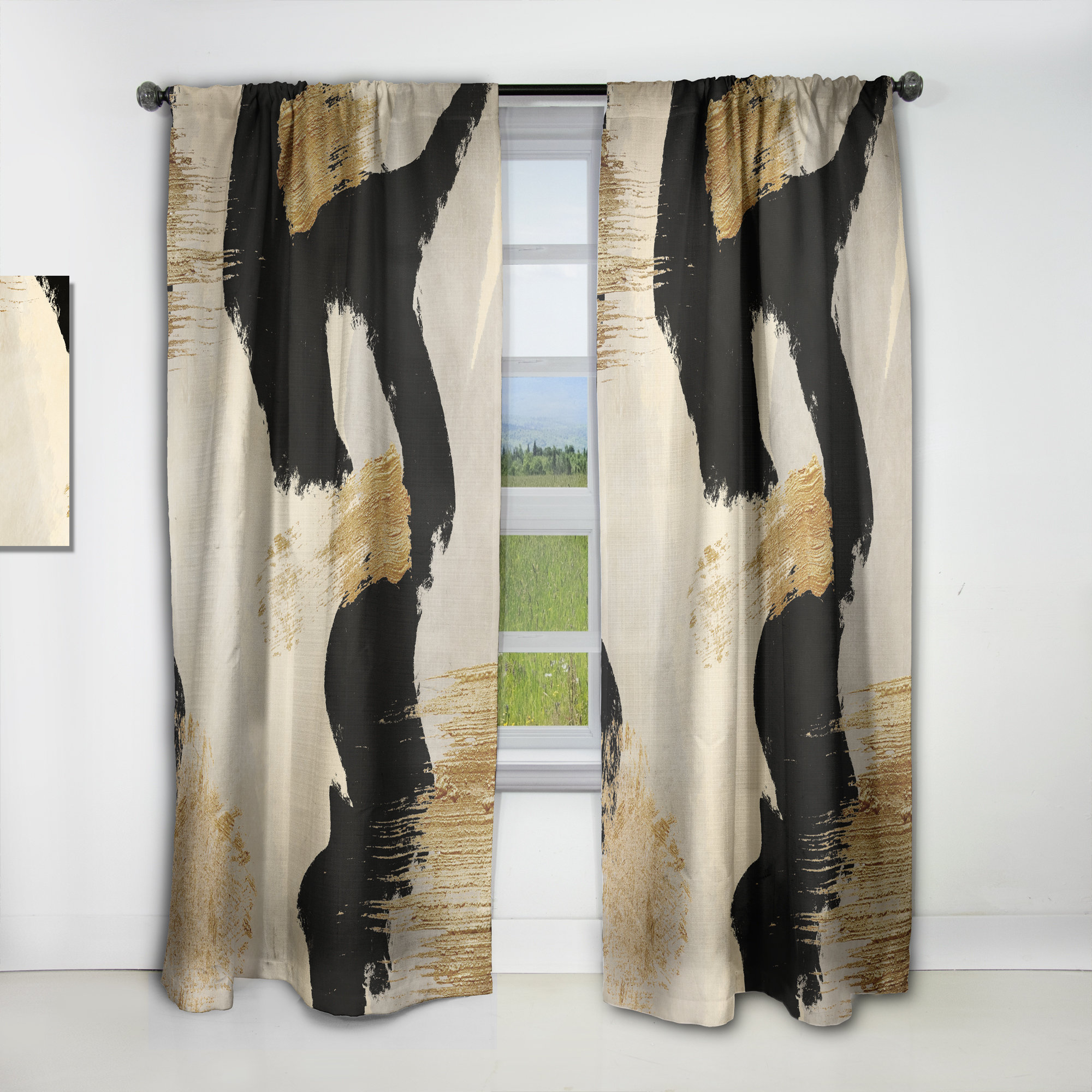 East Urban Home Glam Collage II - Modern Blackout Curtain Single Panel ...