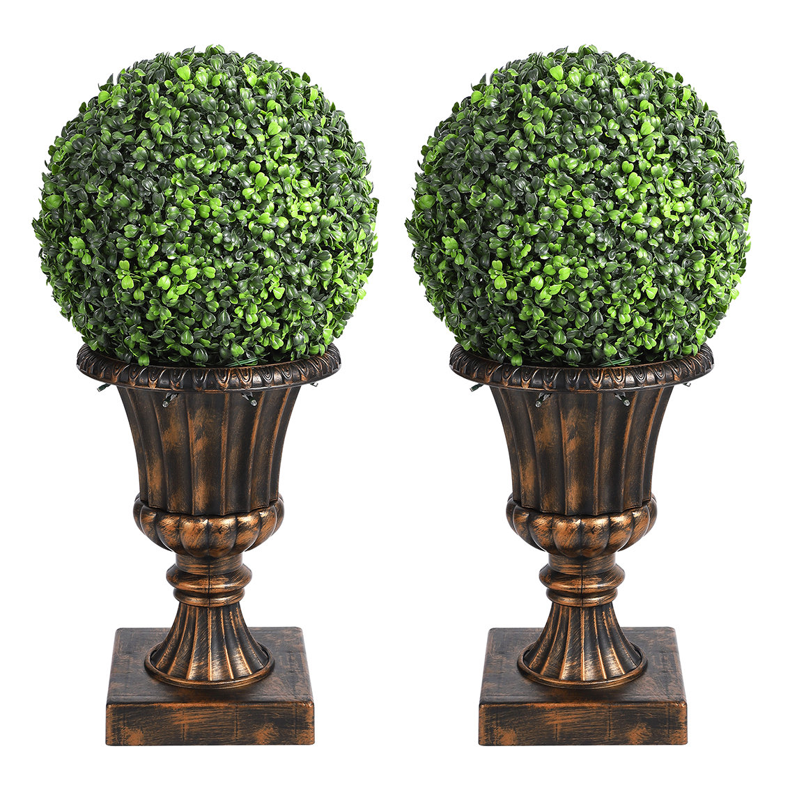 Red Barrel Studio® 2 Pcs Artificial Plant Topiary Ball With Pot | Wayfair
