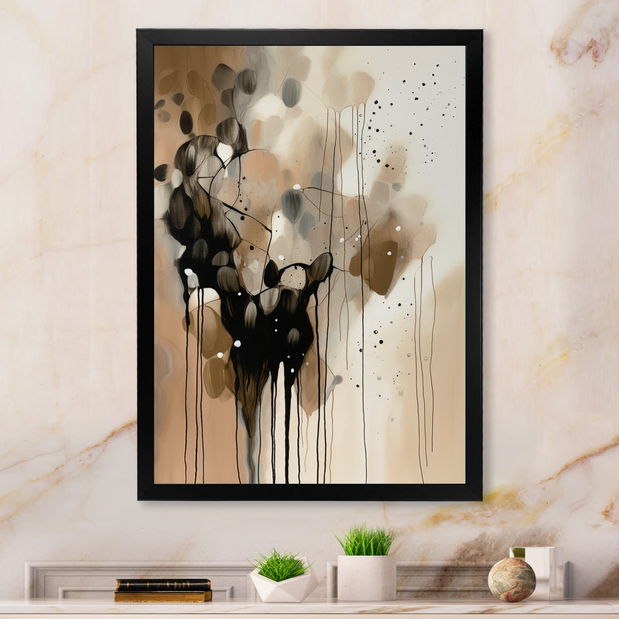 Mercer41 Brown Mindful Abstraction I - Abstract Wall Art Living Room ...
