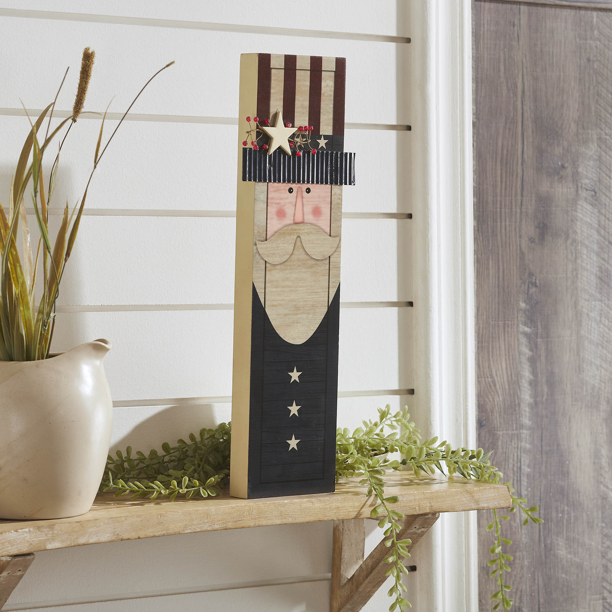 VHC Brands Festive Finds Uncle Sam MDF Block Sign 15x5x1 | Wayfair