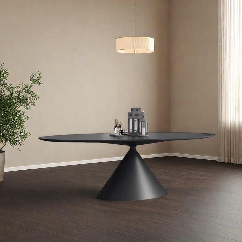 Brayden Studio Minimalist Rock Slab Flying Saucer Dining Table ...