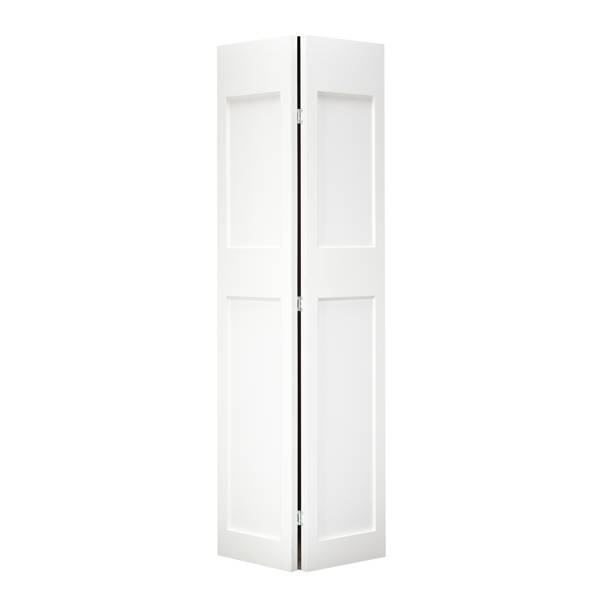 Door to Door Door Company 2 Panel Primed Shaker Style Bifold Door | Wayfair