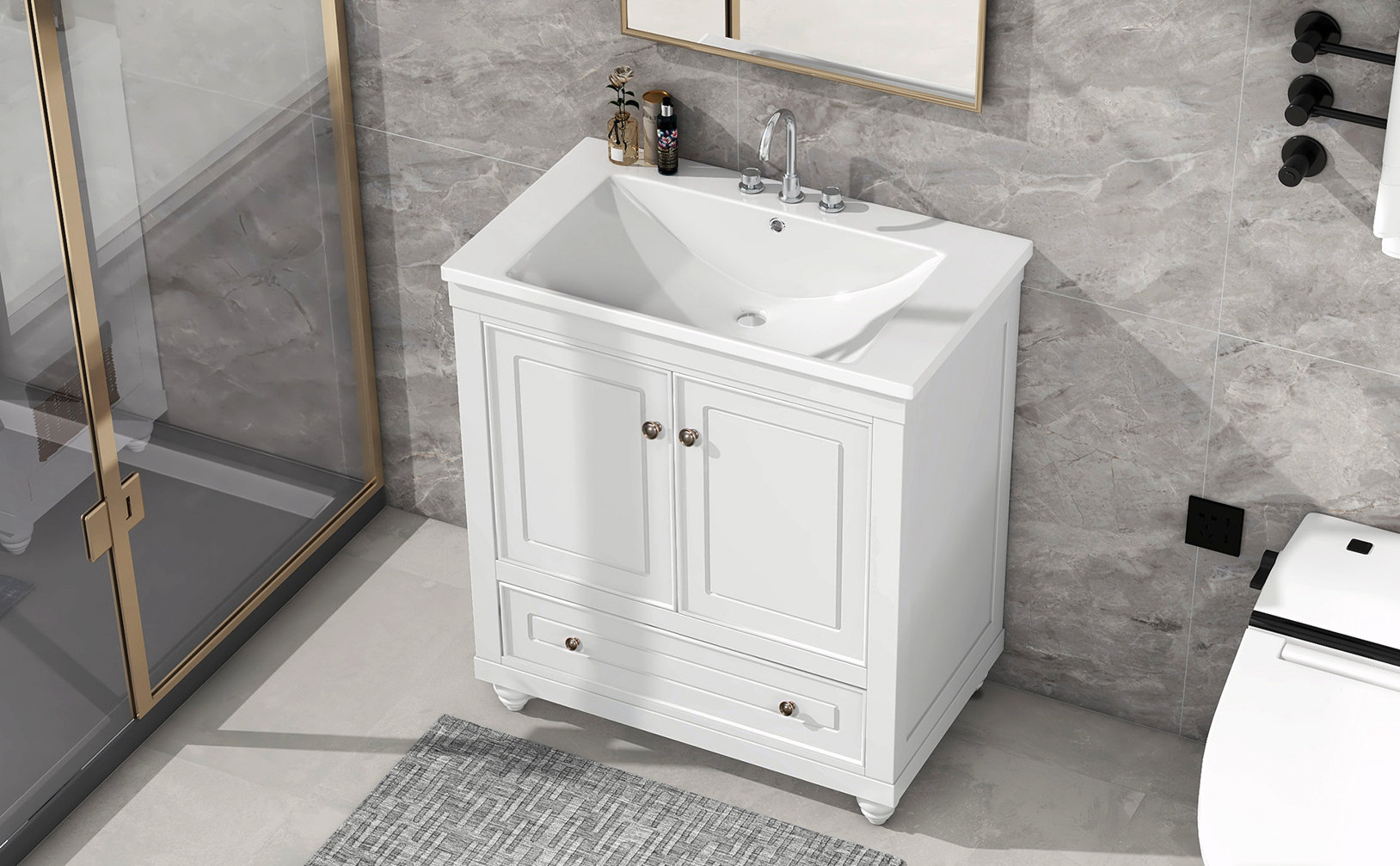 Winston Porter Shalyce 30 Single Bathroom Vanity With Ceramic Top