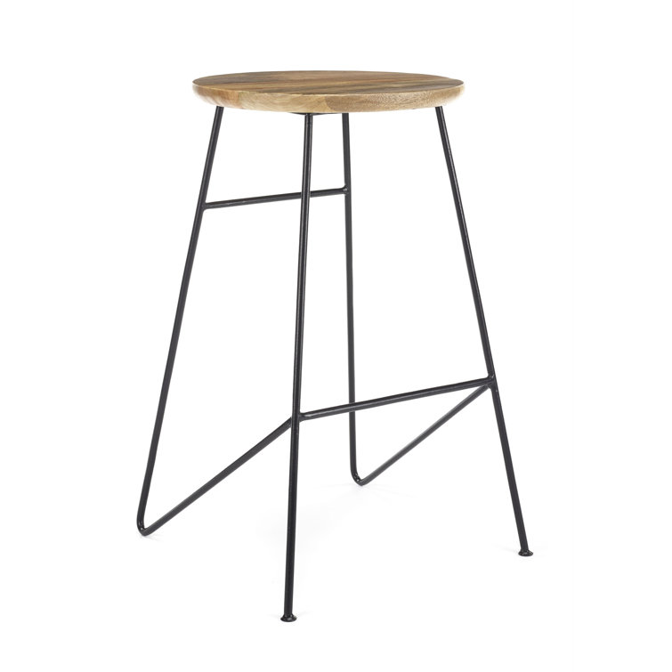 Williston Forge Malloy Solid Wood 72cm Stool | Wayfair.co.uk