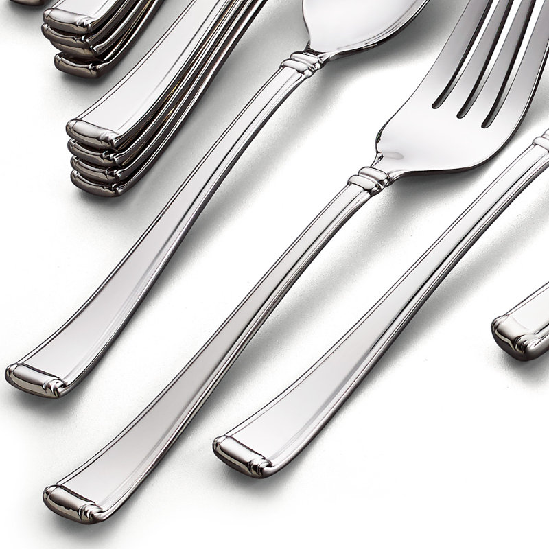 Hampton Forge 45 Piece 18/10 Stainless Steel Flatware Set, Service for ...