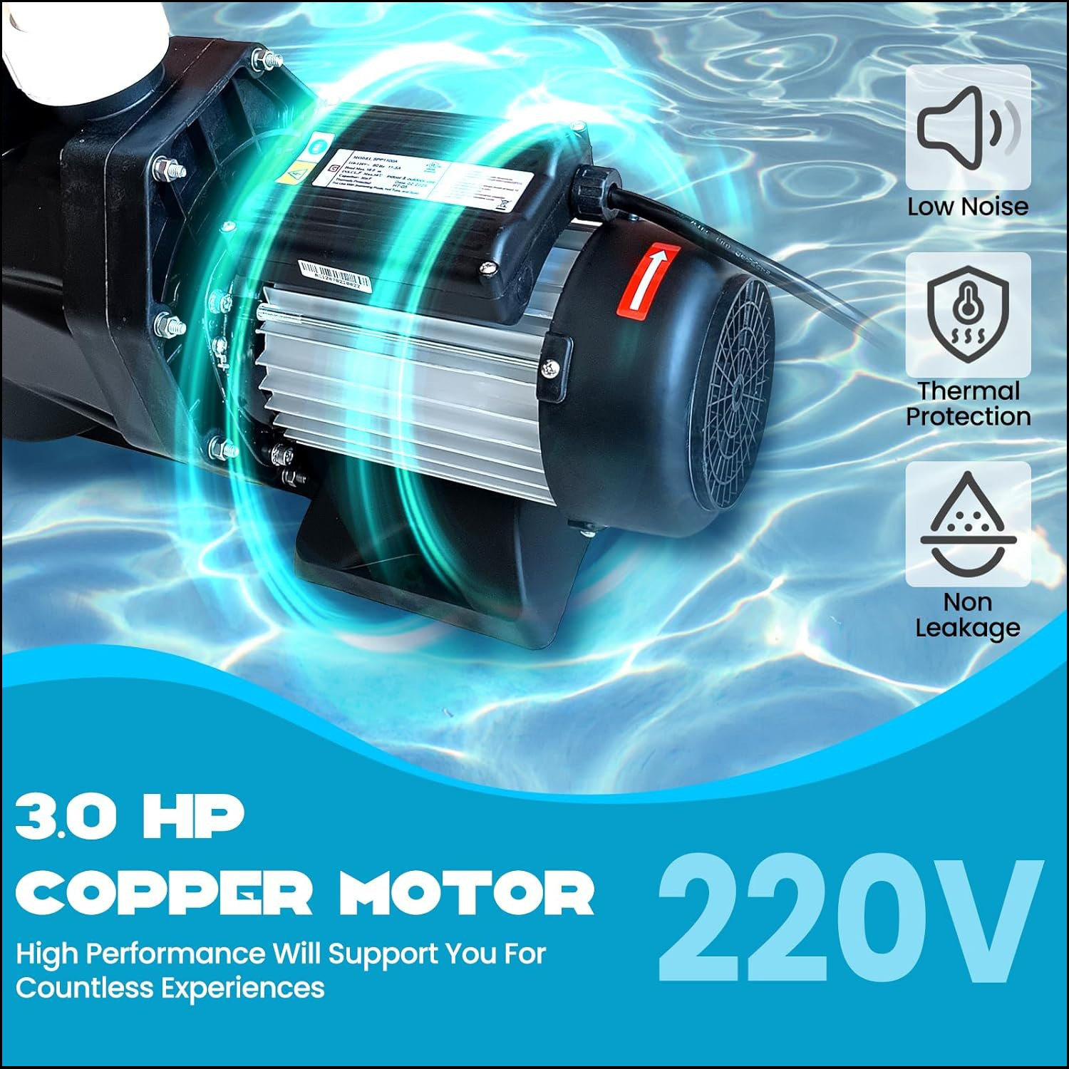 babevy 3.0hp Swimming Pool Pump, 220v Single Speed Pumps Above Ground ...