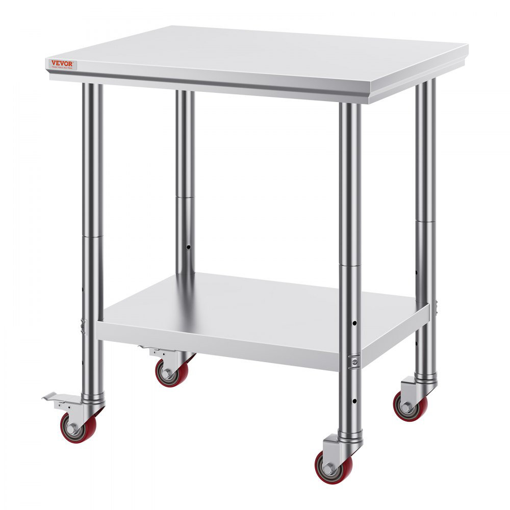 17 Stories Stainless Steel Work Table with Wheels 24 x 30 Prep Table ...
