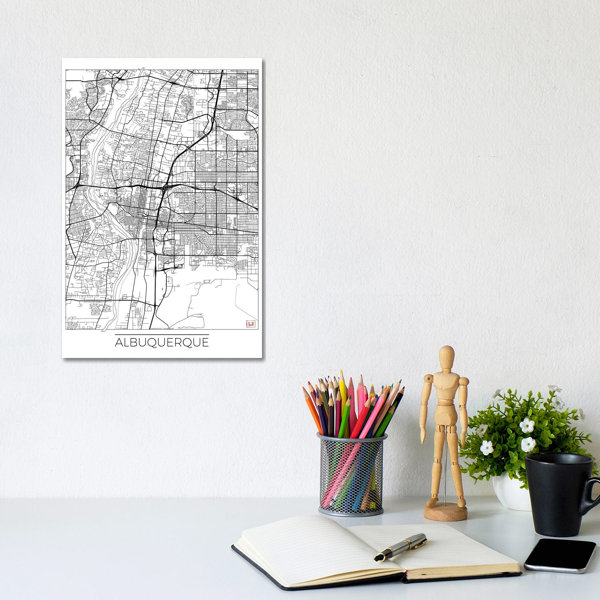 Borough Wharf Albuquerque Minimal Urban Blueprint Map by Hubert Roguski ...