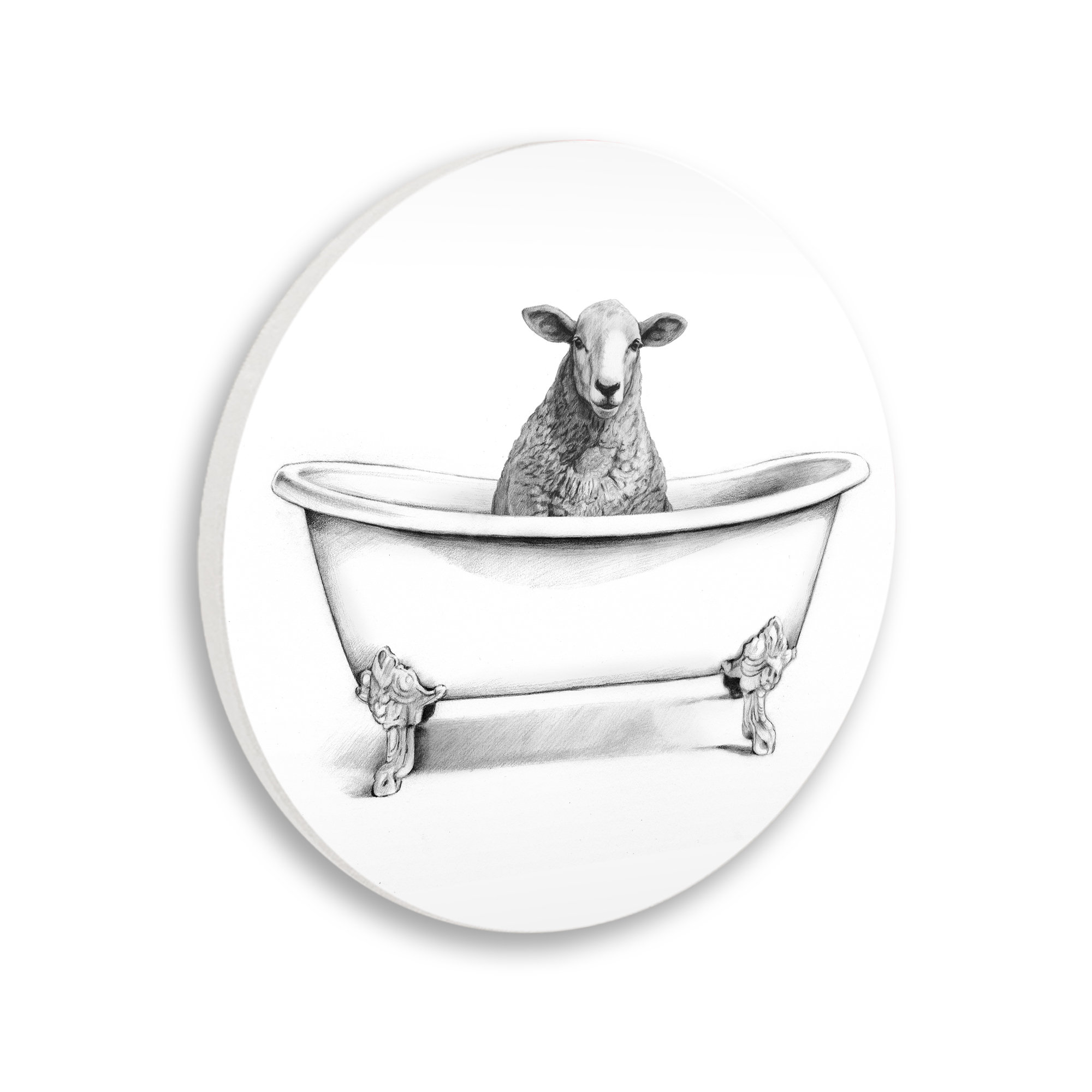 Stupell Industries Wooly Sheep In Bath Tub Farm Animal Bathroom ...