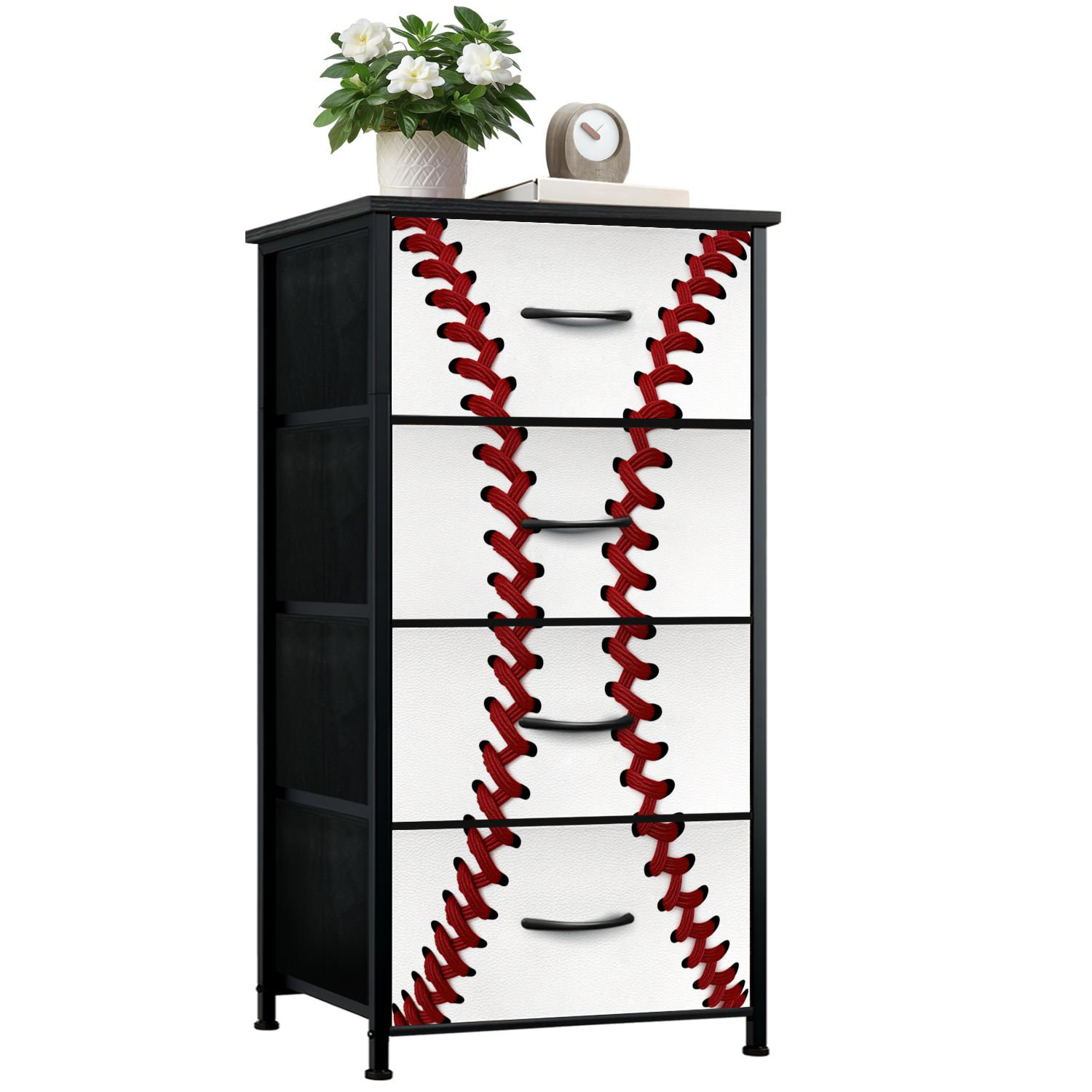 Latitude Run® Sport Dresser for Boys Bedroom with 4 Storage Drawers Red ...